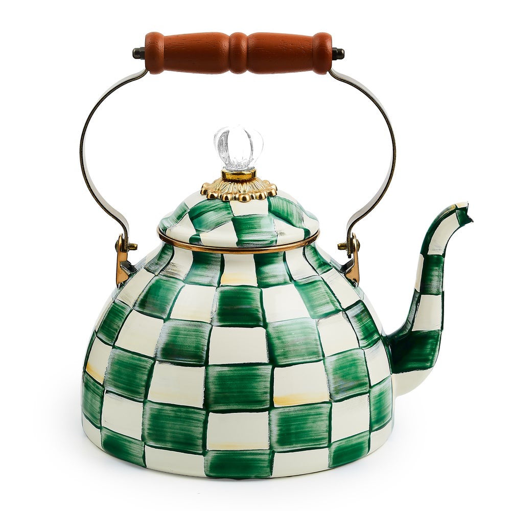 Emerald check 2 Quart Tea Kettle